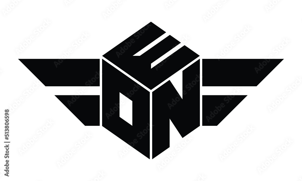 EON three letter gaming logo in polygon cube shape logo design vector ...