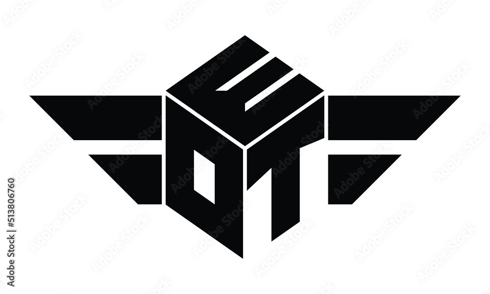 EOT three letter gaming logo in polygon cube shape logo design vector ...