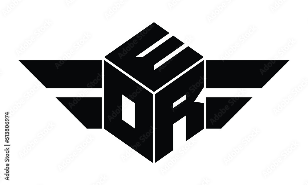 EOR three letter gaming logo in polygon cube shape logo design vector ...
