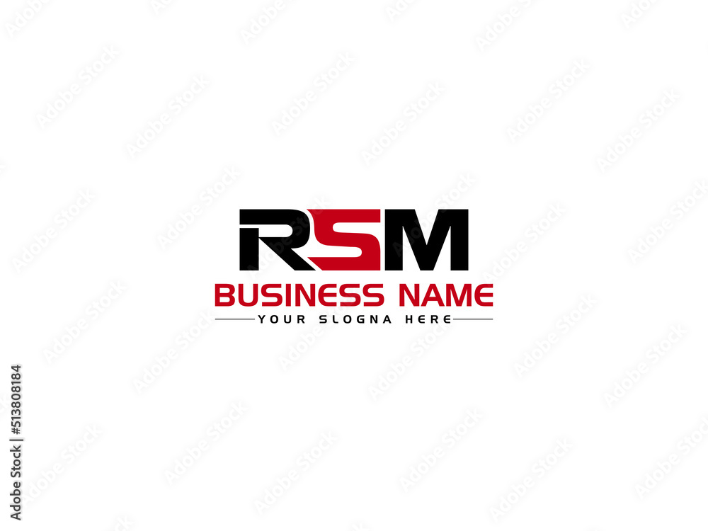 Simple RSM Logo Letter, Colorful RS r s m Logo Icon Vector Image With ...