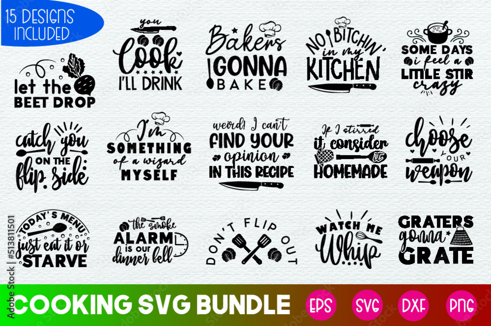 cooking svg bundle Stock Vector | Adobe Stock