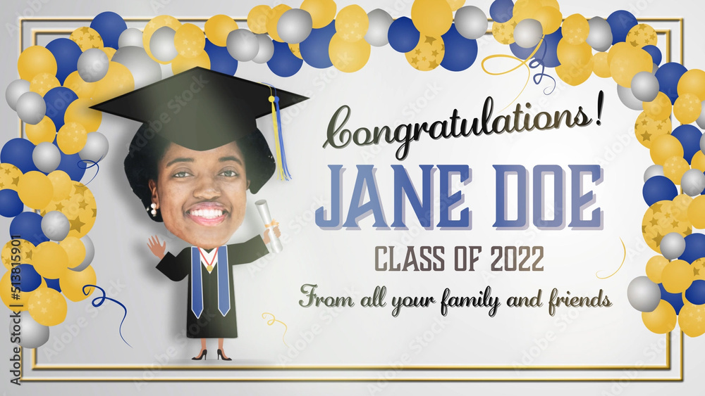 Graduation Character Full Frame Title Stock Template | Adobe Stock