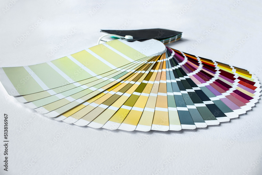 Color guide displaying a range of hues for use in interior design and ...