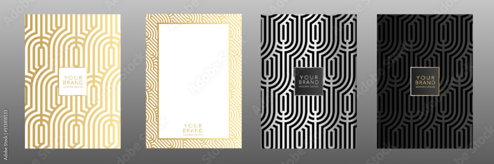 Modern luxury cover design set. Elegant fashionable background with ...