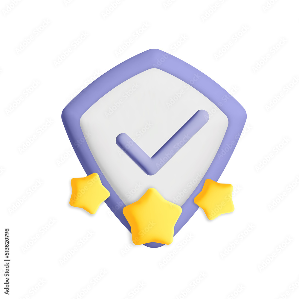 3d vector top rated security shield logo design. Shield with check mark ...