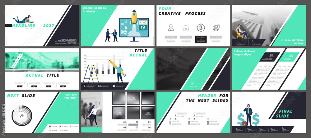 Business presentation, powerpoint, launch of a new business project ...