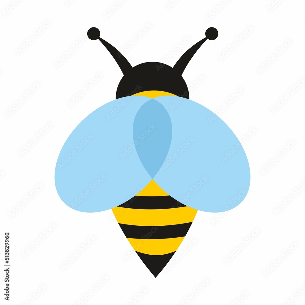 Illustration of a cute stylized bee on a white background, available ...