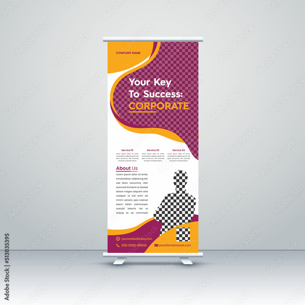 Modern Corporate Business Roll-up banner stand template design, Standee ...