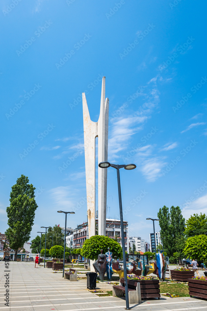 Pristina, Kosovo - June 2022: Monument of Brotherhood and Unity in ...