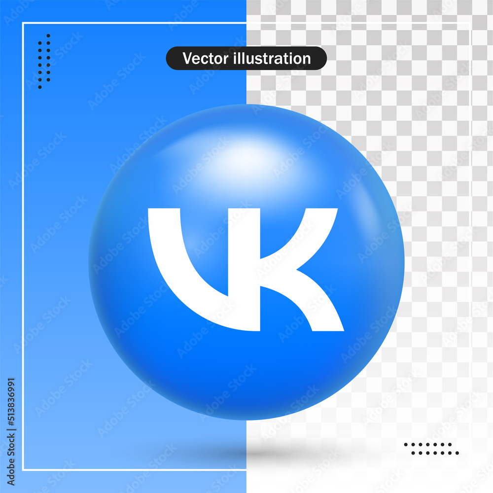 3d vk logo, vkontakte icon, vk vkontakte circle button modern 3d. vk ...