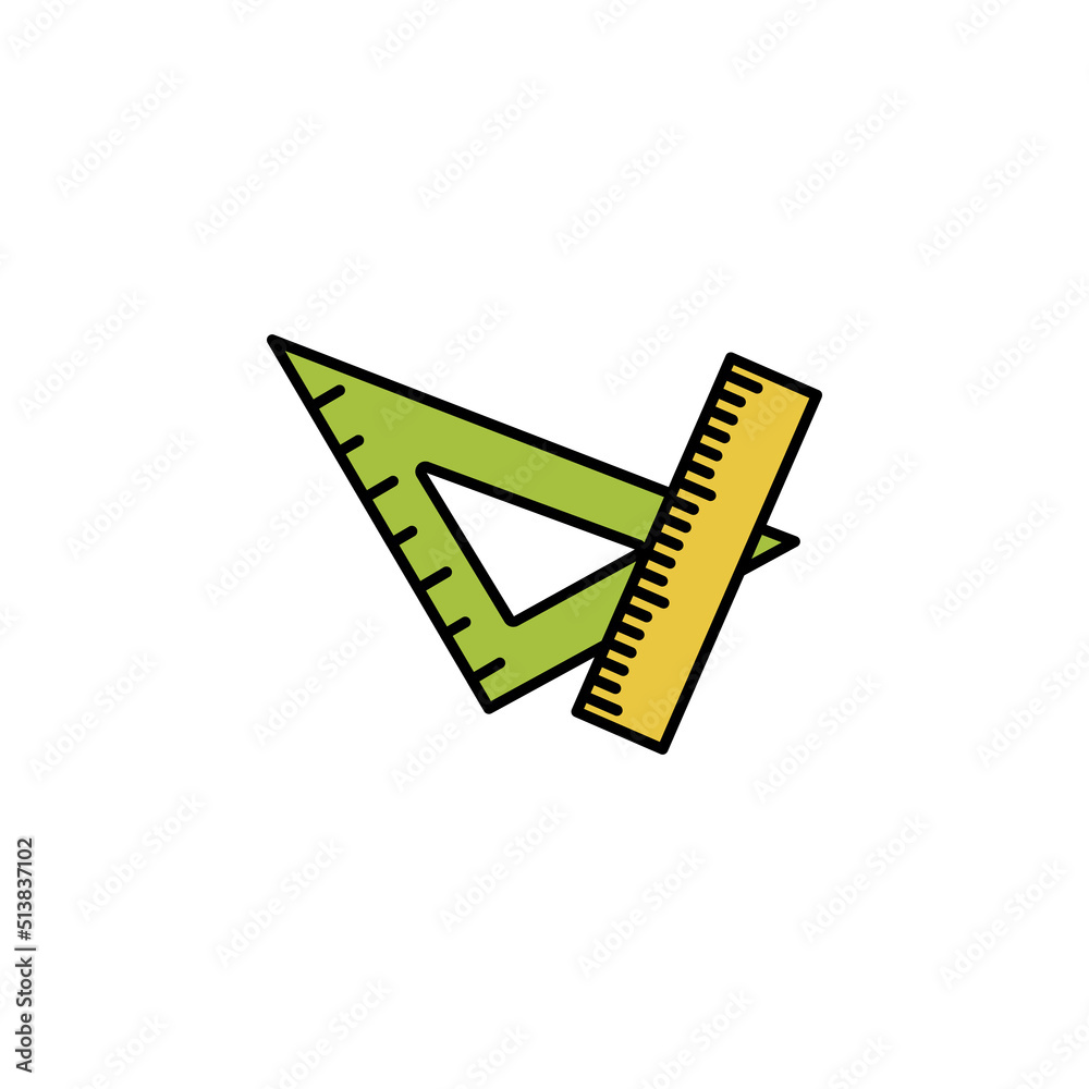 design, measure, ruler, linear line illustration. element of education ...