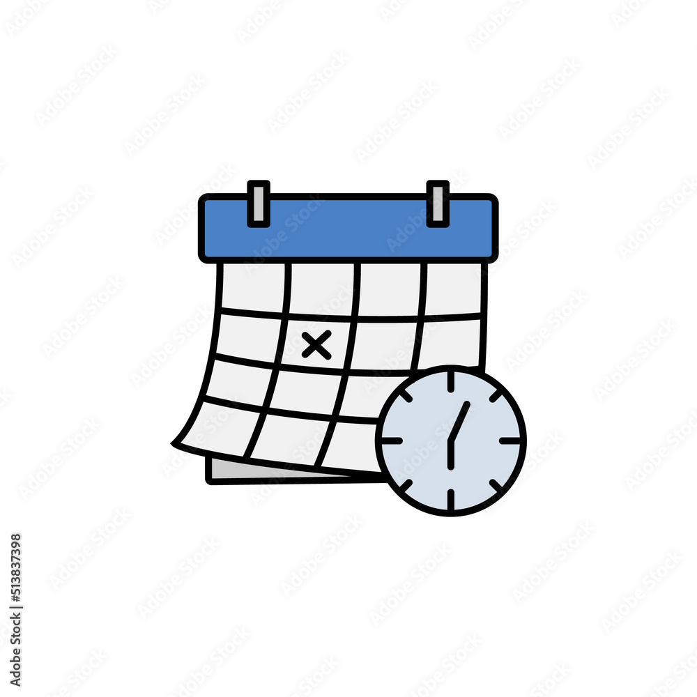 calendar, date, picker, line illustration. element of education ...