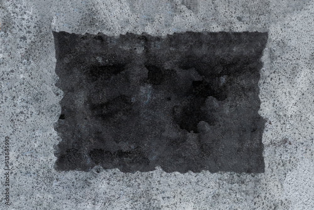 Brush stroke frame with rough edges paint, grunge backdrop. Abstract ...