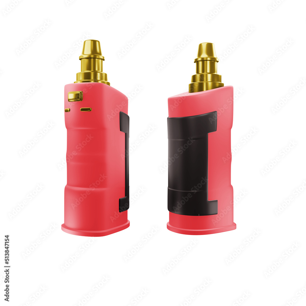 3d Rendering Of Vape Models Floating View Collection Of Curved Models Stock Illustration