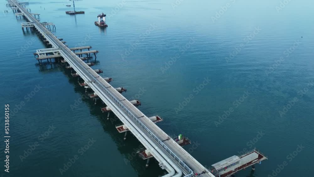 Concrete bridges have structures for oil and chemical pipelines that ...