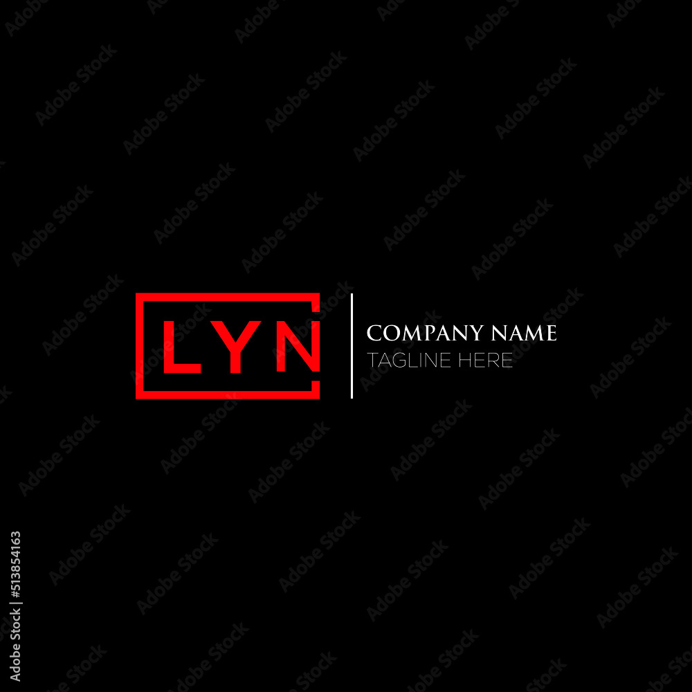 LYN letter luxury logo design on black background. LYN creative ...