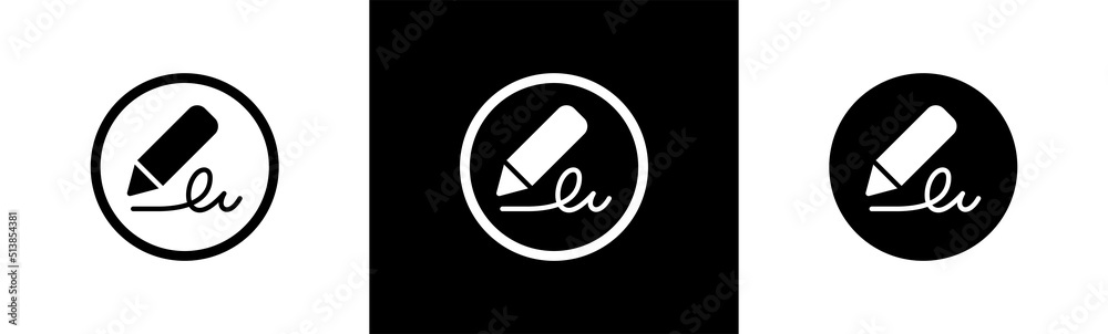 Signature pen icon. Pen and undersign, underwrite, ratify symbol. pen ...