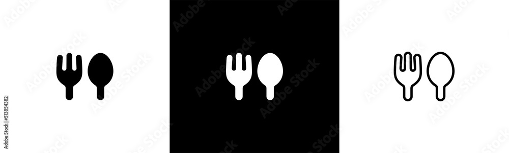 fork and spoon restaurant icon. Cutlery symbol. Dining silverware sign ...
