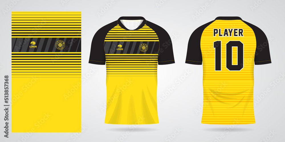 yellow football jersey sport design template Stock Vector | Adobe Stock