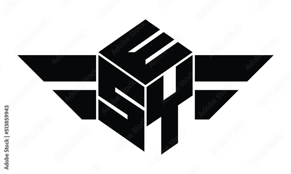 ESY three letter gaming logo in polygon cube shape logo design vector ...