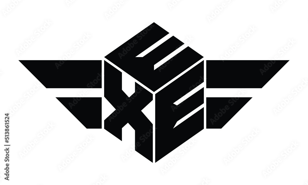 EXE three letter gaming logo in polygon cube shape logo design vector ... EXE three letter gaming logo in polygon cube shape logo design vector ...