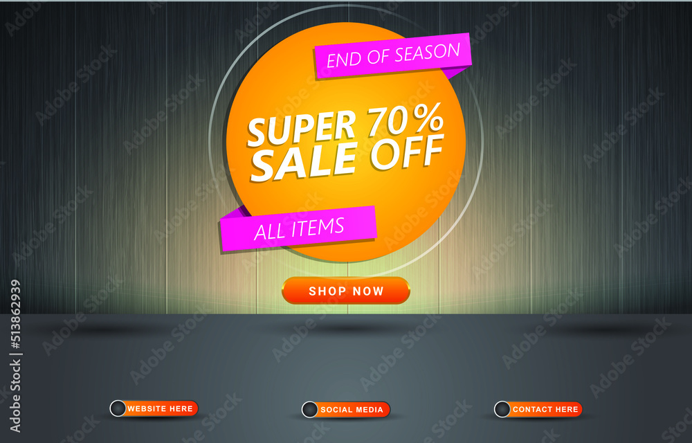 super sale banner social media tempate banner with blank space for ...