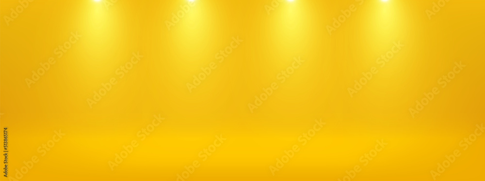 Poster Yellow studio background with Spotlights – Wall Art | UkPosters