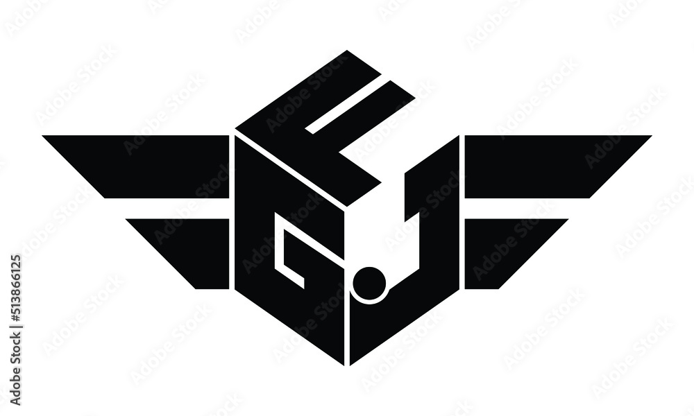 FGJ three letter gaming logo in polygon cube shape logo design vector ...