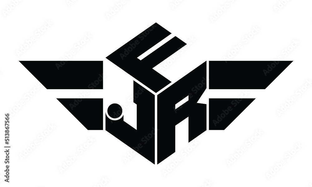 FJR three letter gaming logo in polygon cube shape logo design vector ...