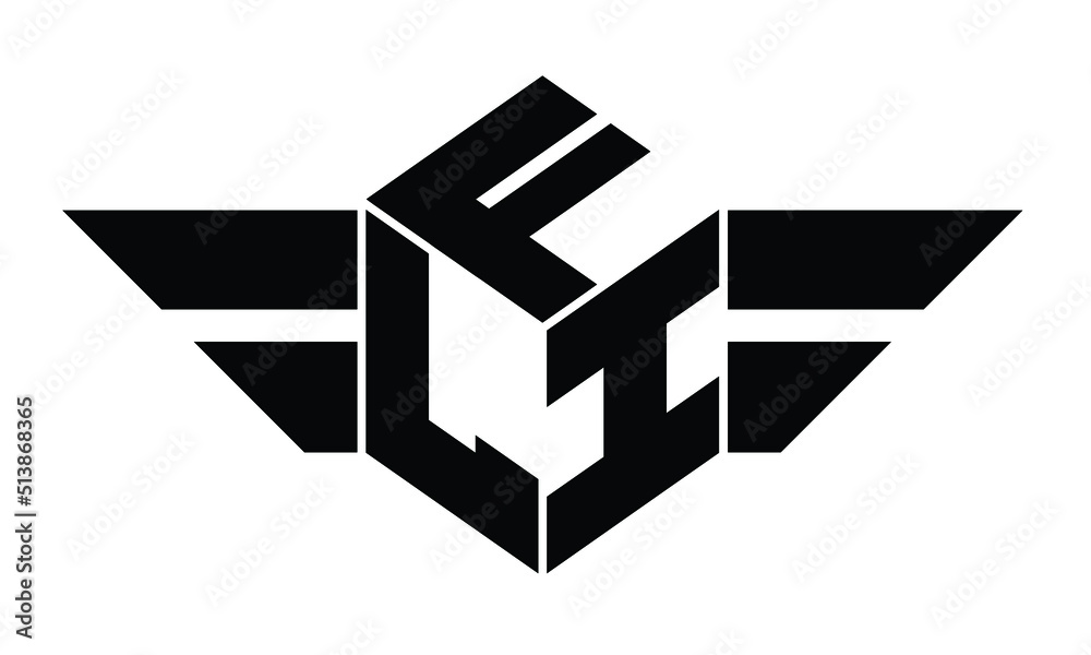 FLI three letter gaming logo in polygon cube shape logo design vector ...