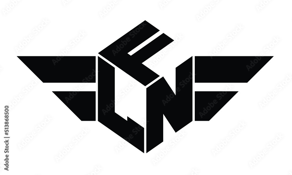 FLN three letter gaming logo in polygon cube shape logo design vector ...