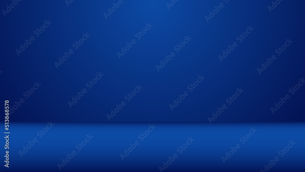 blue studio scene with blank gradient color lighting effect background ...