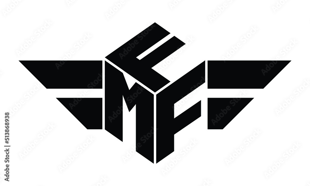 FMF three letter gaming logo in polygon cube shape logo design vector ...