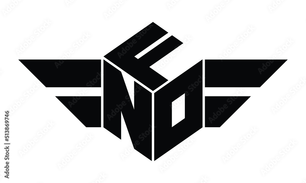FNO three letter gaming logo in polygon cube shape logo design vector ...
