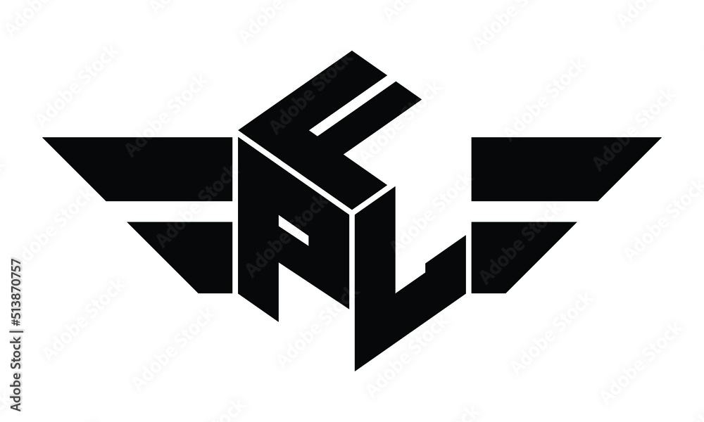 FPL three letter gaming logo in polygon cube shape logo design vector ...