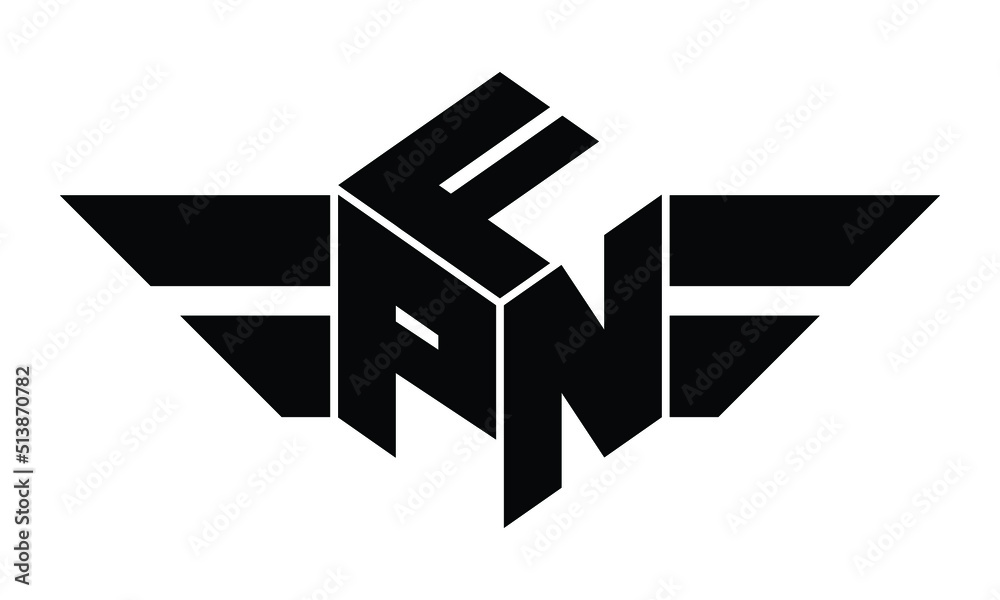 FPN three letter gaming logo in polygon cube shape logo design vector ...