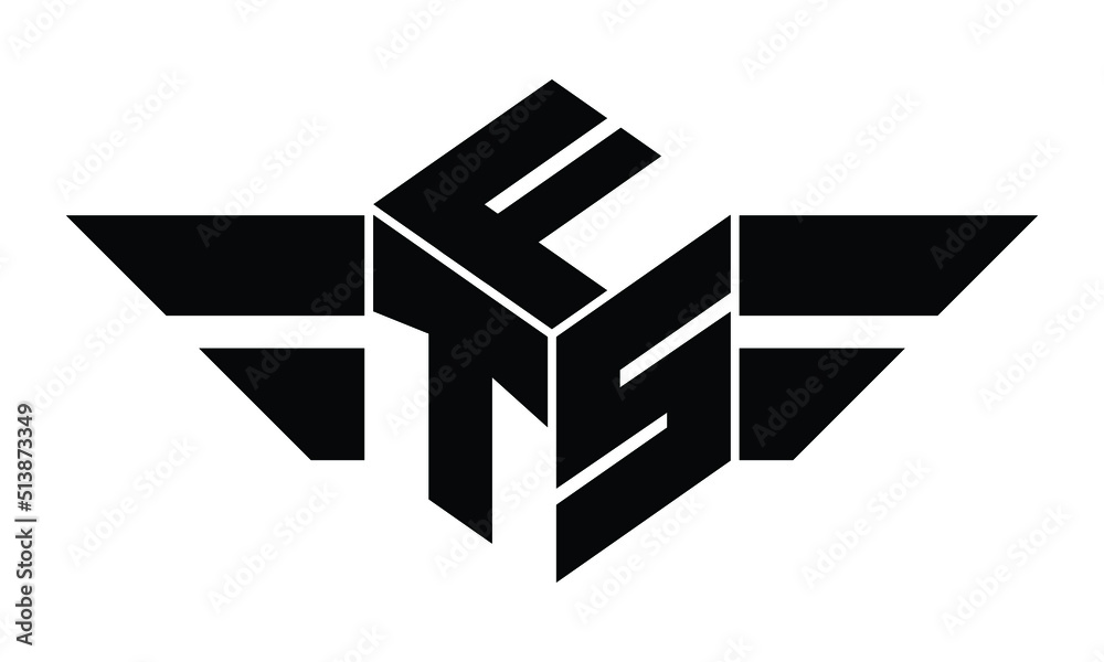 FTS three letter gaming logo in polygon cube shape logo design vector ...
