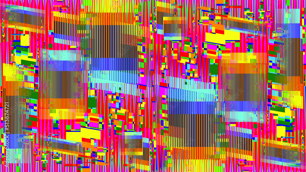 Glitch distorted geometric background . Modern art design . Noise ...