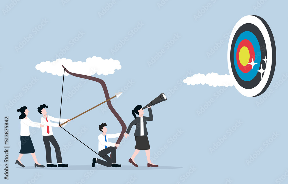 Team aiming to reach business goal, colleagues planning or strategy for ...