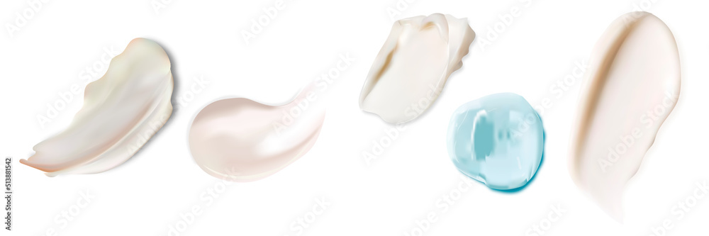 Cream texture stroke isolated on transparent background. Facial creme ...