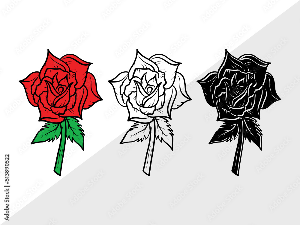 Rose Flower SVG Cut | Flower Svg | Floral SVG | Rose Svg | Rose Flower ...
