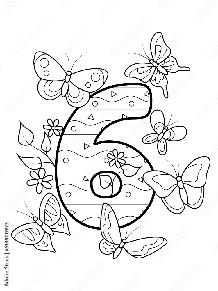 Coloring page - Numbers. Education and fun for childrens. Printable ...