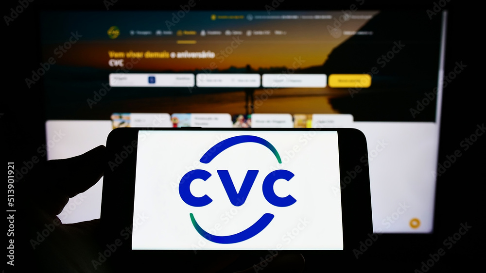 Stuttgart, Germany - 06-25-2022: Person holding mobile phone with logo ...