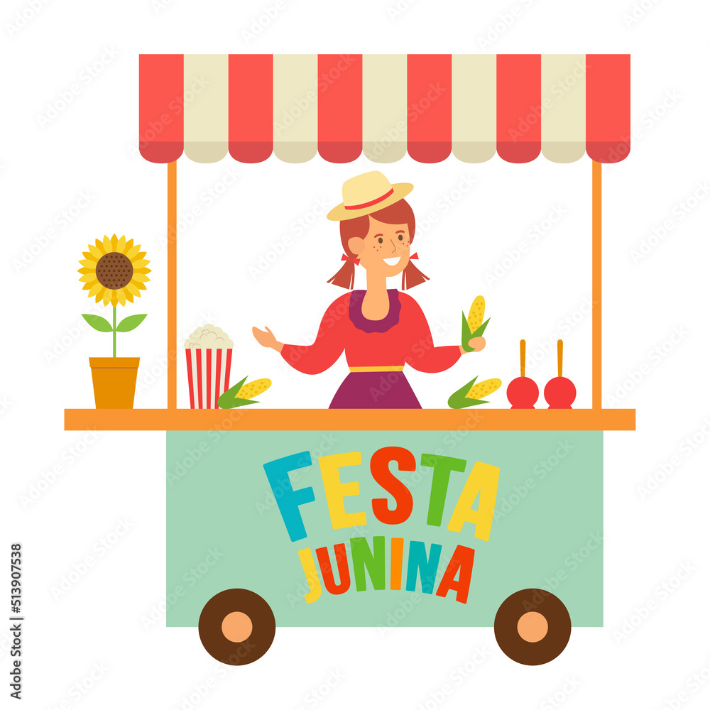 Festa Junina traditional brazilian festival. Vector illustration. Stock ...