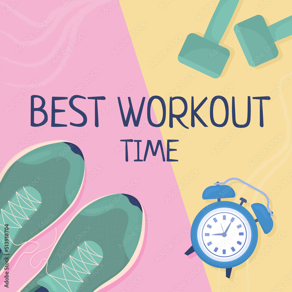 Best workout time card template. Healthy lifestyle. Physical activity ...
