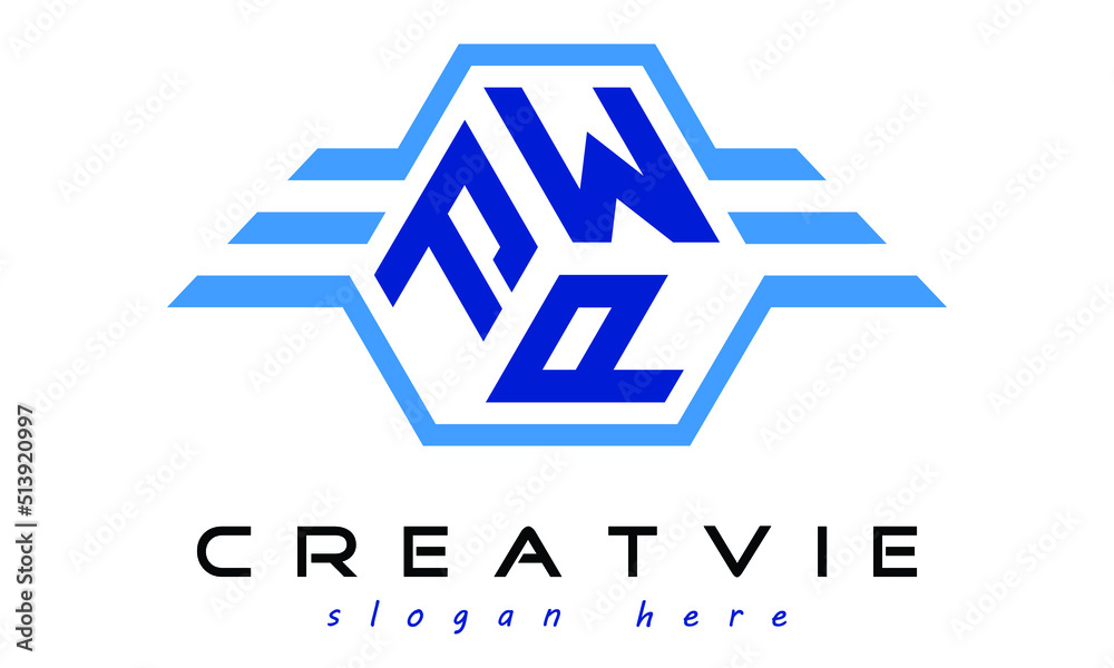 Vecteur Stock FWP three letter geometrical wings logo design vector ...