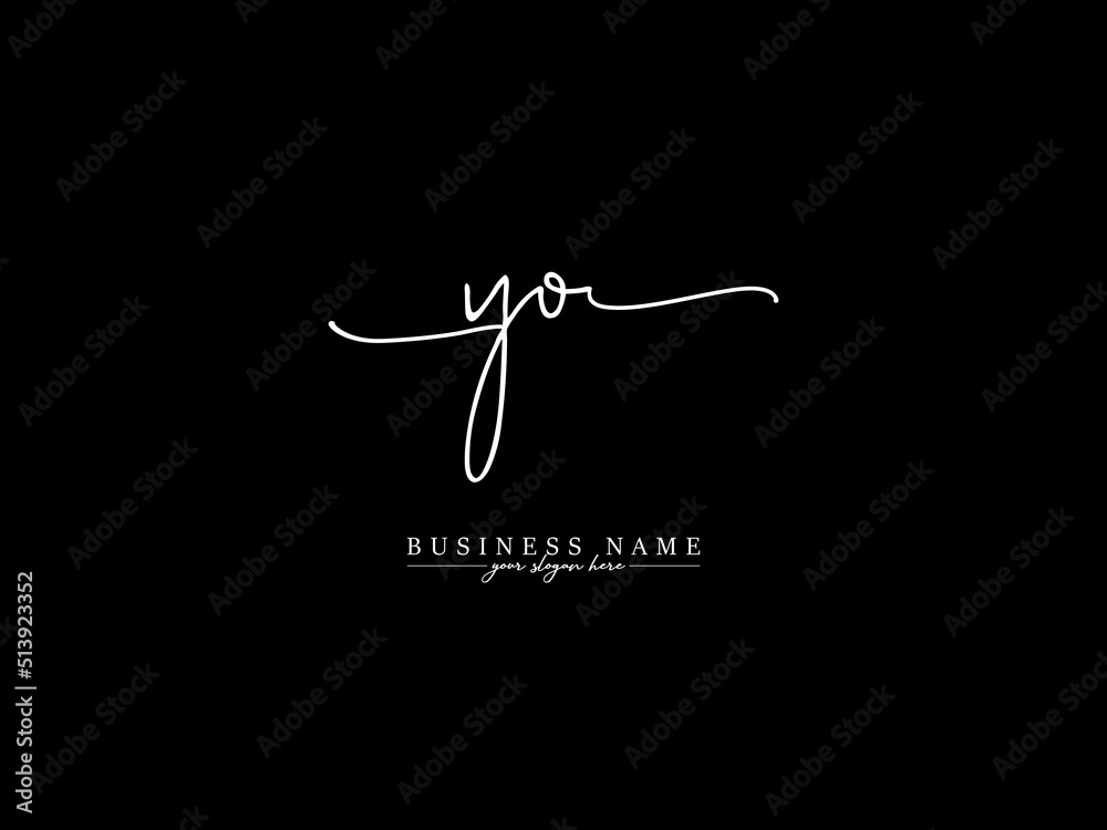 Feminine YO Signature Logo, Signature Yo oy Logo Letter Vector With ...