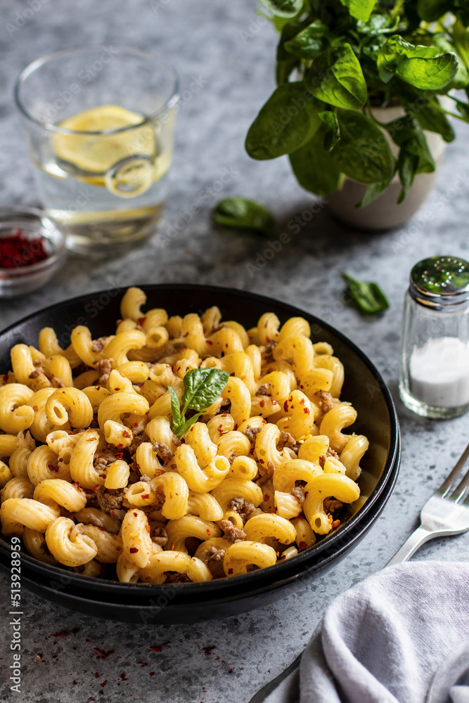 Makarony po-flotski (Navy style pasta) Stock Photo | Adobe Stock