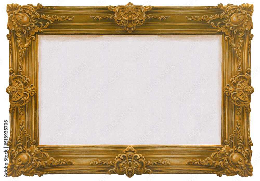 Decorative golden frame for paintings or photos. Handcrafted ...