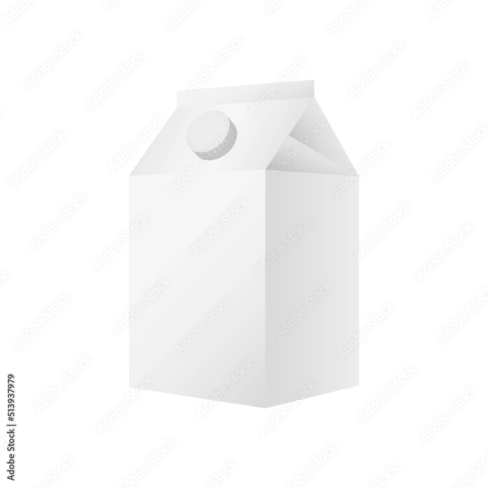 Cardboard rectangular small box maquette packaging for milk, juice and ...